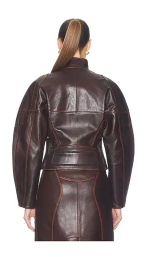 Helmut Lang Leather Jacket In Brown