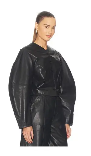 ROTATE BY BIRGER CHRISTENSEN Fitted Leather Jacket