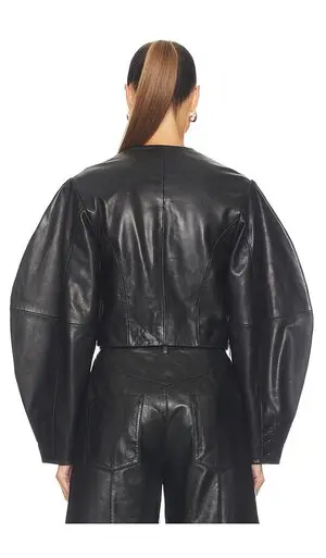 ROTATE BY BIRGER CHRISTENSEN Fitted Leather Jacket