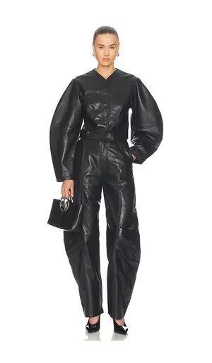 ROTATE BY BIRGER CHRISTENSEN Fitted Leather Jacket