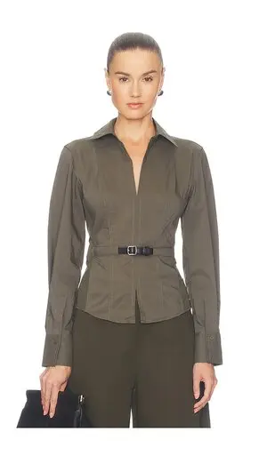 Simkhai Loriel Belted Shirt In Army