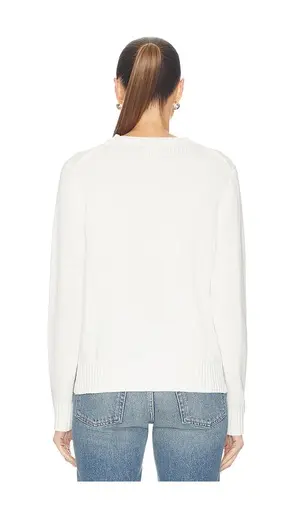 Polo Ralph Lauren Linen Bear Sweater Long Sleeve Pullover In White