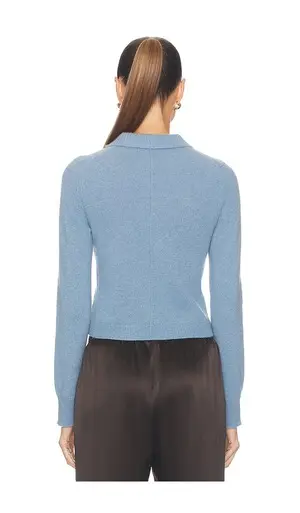 Simkhai Constance Long Sleeve Polo In Baby Blue