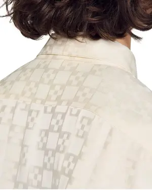 Sandro Jacquard Square Cross Loose Fit Shirt