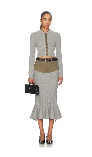 SELF-PORTRAIT Contrast Placket Cardigan