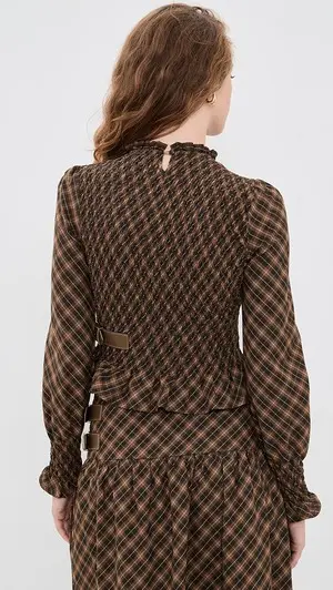 HOUSE OF SUNNY Check Ruched Top