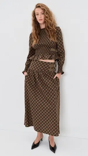 HOUSE OF SUNNY Check Ruched Top