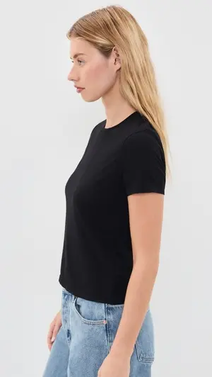 L'Agence Aileen Crew Neck Tee - Black