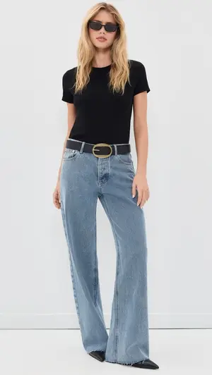 L'Agence Aileen Crew Neck Tee - Black