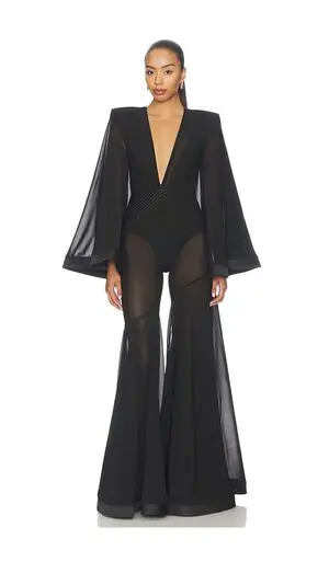 ZHIVAGO Illusion Pc Mesh Jumpsuit - Black