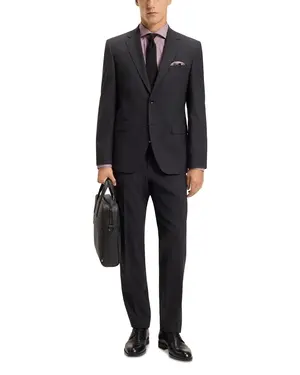 BOSS Hank Spread Collar Slim Fit Dress Shirt - Dark Red