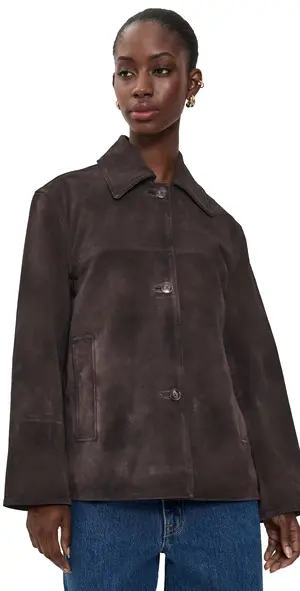HERSKIND Manon Suede Jacket - Coffee Brown