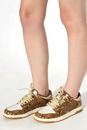 Amiri Snakeskin Effect Low Top Sneakers