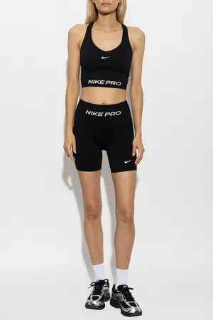 Nike Cropped Sports Top With Swoosh Logo And Pro Branding