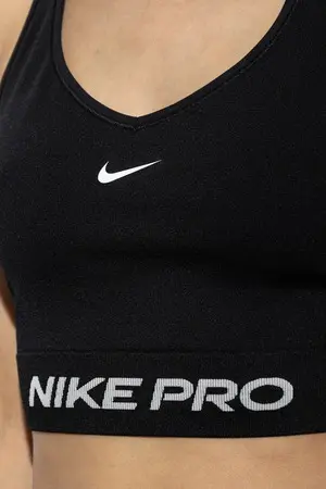 Nike Cropped Sports Top With Swoosh Logo And Pro Branding