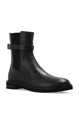 Max Mara Apio' Leather Ankle Boots With Buckle Detail