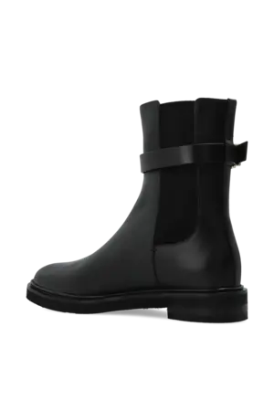 Max Mara Apio' Leather Ankle Boots With Buckle Detail