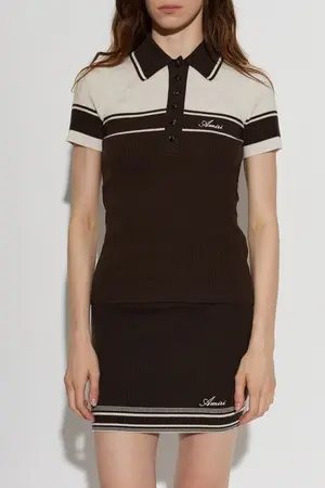 Amiri Wool Polo Shirt With Embroidered Logo