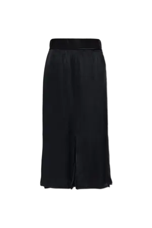 MAISON MARGIELA Satin Midi Skirt With Front Slit