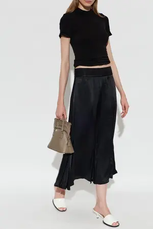 MAISON MARGIELA Satin Midi Skirt With Front Slit