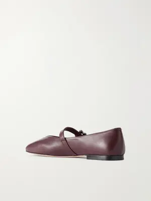 ROGER VIVIER Efflorescence Crystal Buckle Ballet Flats - Burgundy