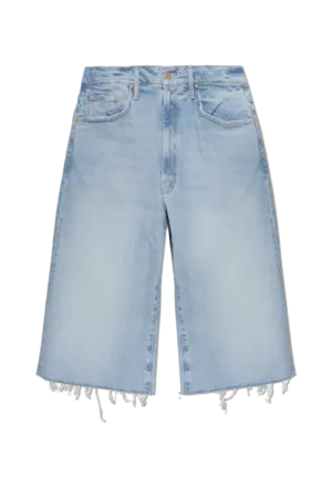 MOTHER The Whole Lot Zip Fray" Denim Shorts - Blue