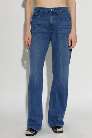 MOTHER The Mid Rise Lasso Sneak Jeans - Navy Blue