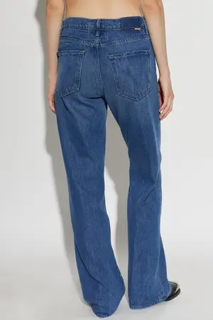 MOTHER The Mid Rise Lasso Sneak Jeans - Navy Blue