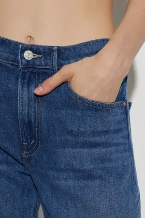 MOTHER The Mid Rise Lasso Sneak Jeans - Navy Blue
