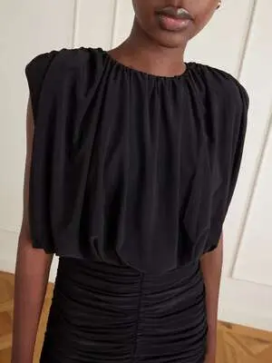Aje Lunaria Gathered Belted Jersey Midi Dress