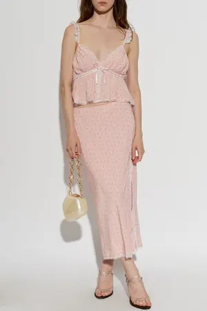 LoveShackFancy Nicoleta' Floral Rose Top - Pink
