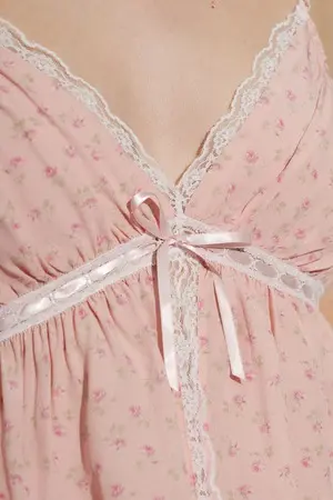 LoveShackFancy Nicoleta' Floral Rose Top - Pink