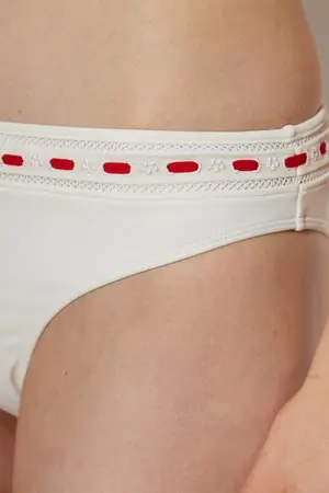 Posse Pia Bikini Bottoms With Embroidered Trim