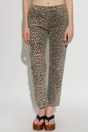 RE/DONE Animal Print Straight-leg Jeans