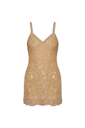 LoveShackFancy Lyrika Sequin Mini Dress - Gold