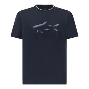 Paul & Shark Cotton Jersey T-shirt With Shark Print