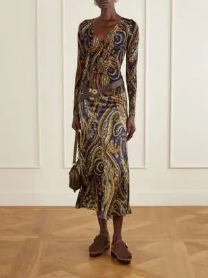 Etro Paisley-printed Jersey Blouse