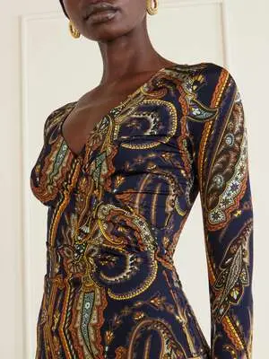 Etro Paisley-printed Jersey Blouse