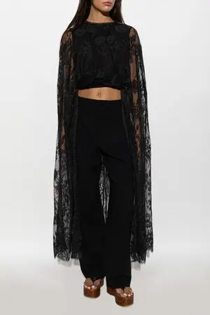 Zimmermann Asymmetrical Lace Cape Effect Top