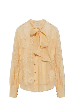 ZIMMERMANN Zimmermann YELLOW  Lace Top With Bow
