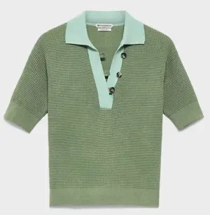 JW Anderson Knitted Polo Top In Peppermint