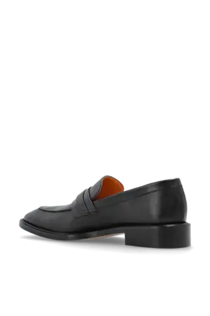 Versace Primo Loafers With Gold Clasp - Black