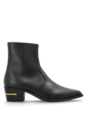 Amiri Leather Heeled Ankle Boots ‘ma Pointy - Black