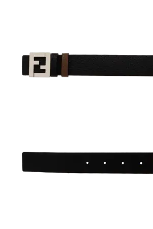 Fendi Reversible Leather Belt With Signature Buckle