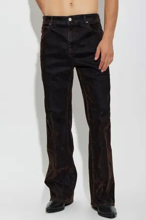 Amiri Wide-leg Jeans With Distressed Effect - Brown