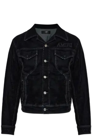 Amiri Denim Jacket With Logo - Black