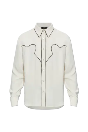 Amiri Shirt With Decorative Stitching - Cream