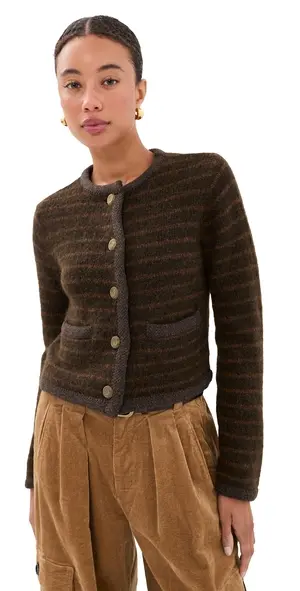 Altuzarra Striped Alpaca Blend Knit Jacket