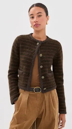 Altuzarra Striped Alpaca Blend Knit Jacket