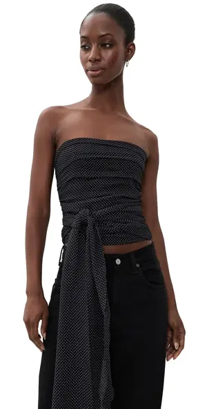 HERSKIND Molly Draped Dot Wrap Top - Polka